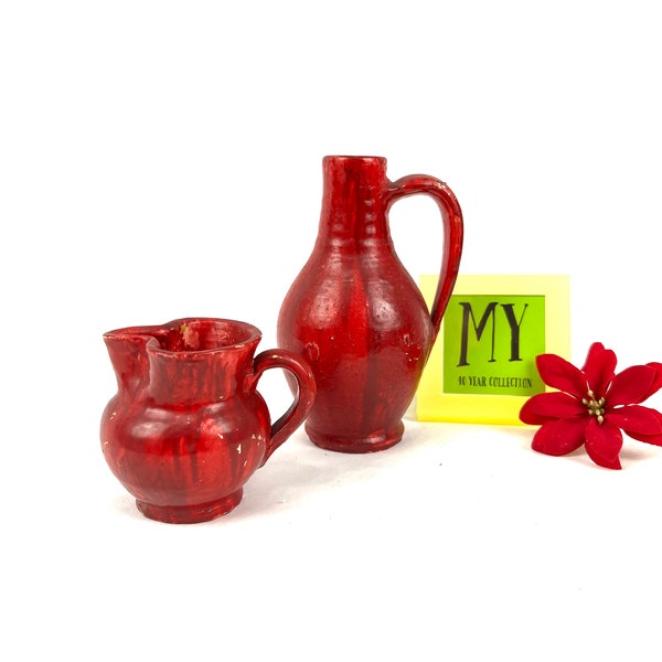 Red Ceramic Pitcher - Etsy
