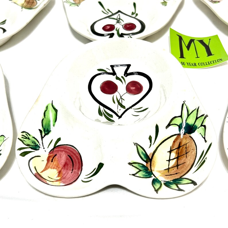 Vintage Ceramic 3 Part Divided Dishes Ashtray Fruit Spades - Etsy