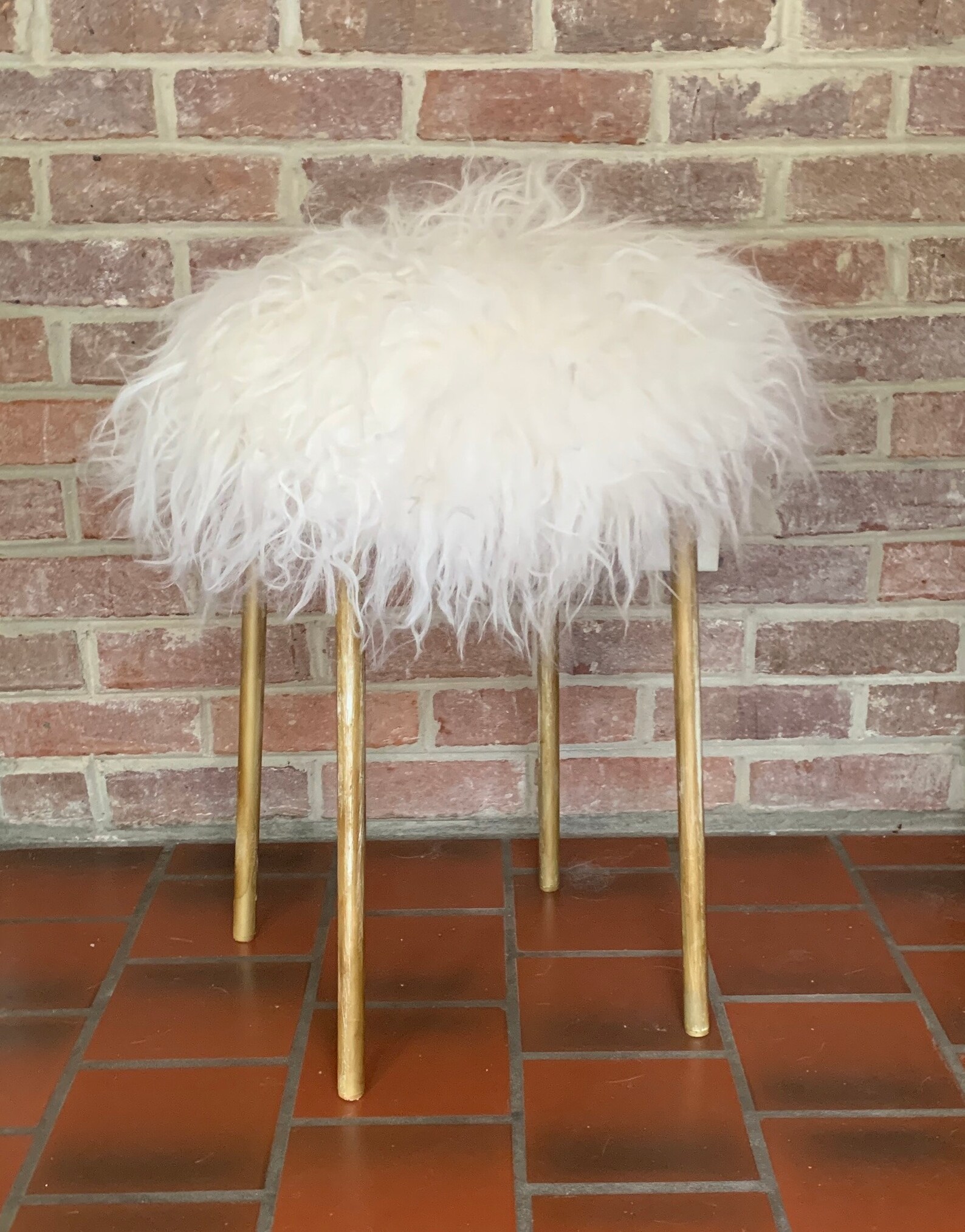 Handmade Repurposed Rustic Icelandic White Sheepskin Stool - Etsy