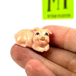 Vintage Mini Pig Figurines - 4 Pc Set of 2 - Cute Piggy Toy Figures ...