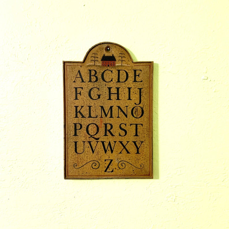 Vintage ABC Wooden Wall Hanging: Rustic Kid's Room Decor - Etsy