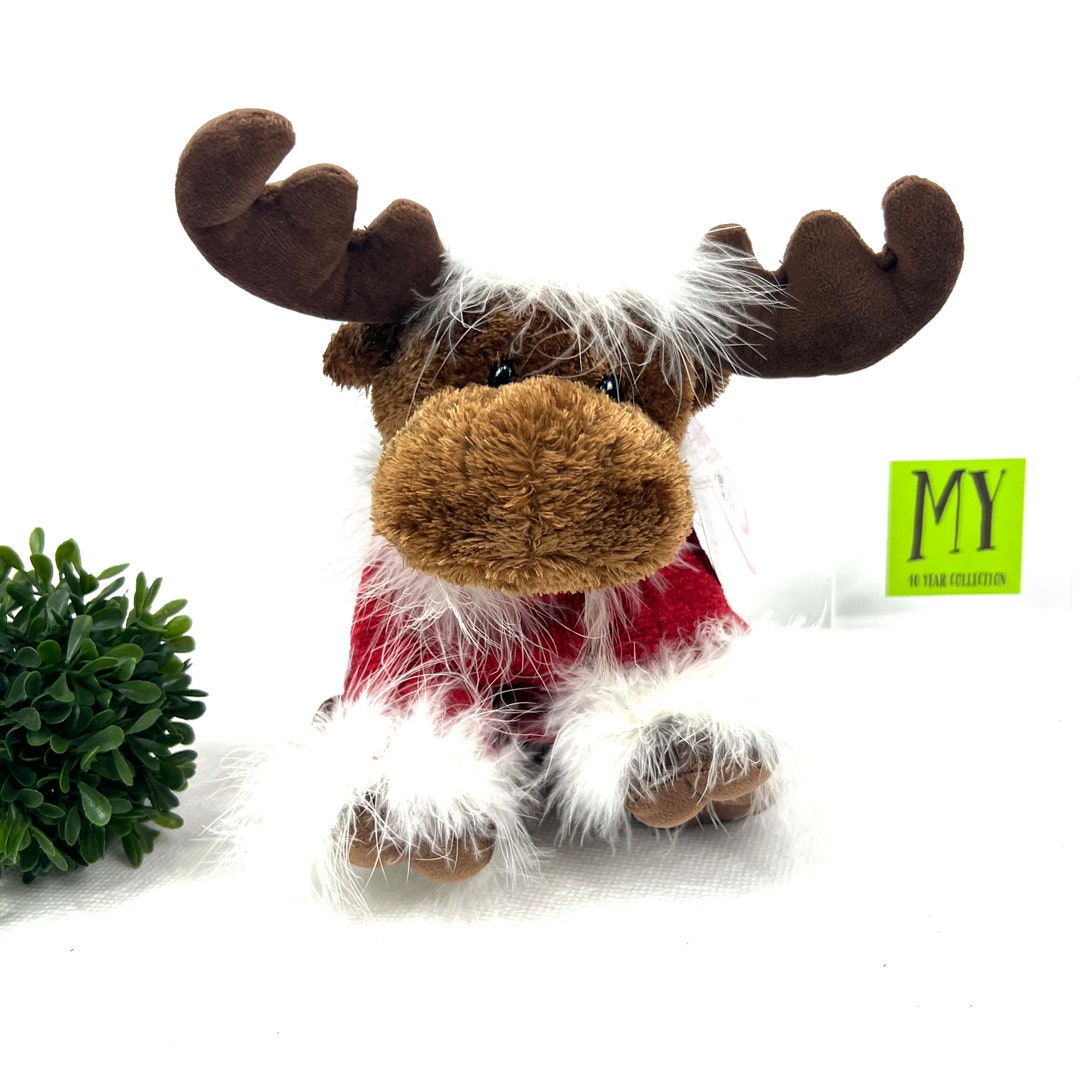 Vintage Moose Plush Aurora Fancy Pals Xmas Marabou Red - Etsy