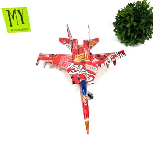 Vintage Coca Cola Tin Fighter Jet Airplane Collectible Artisan Recycled ...
