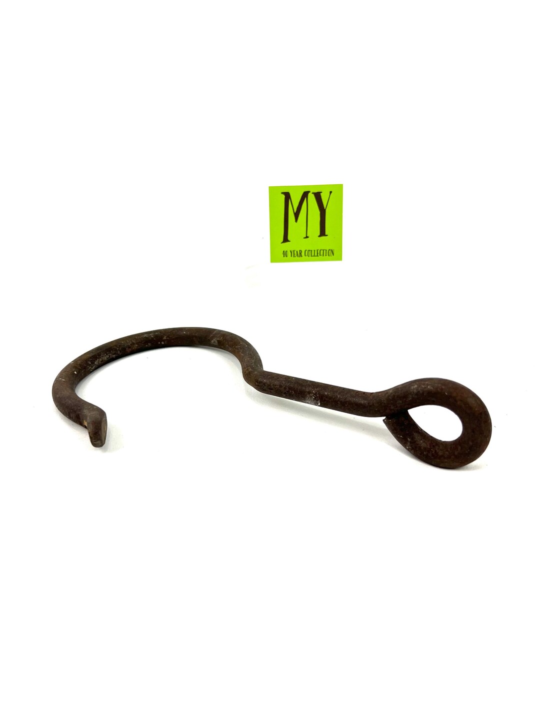 Vintage Metal Hook - Large Hook With Loop - Man Hole Cover Hook ...