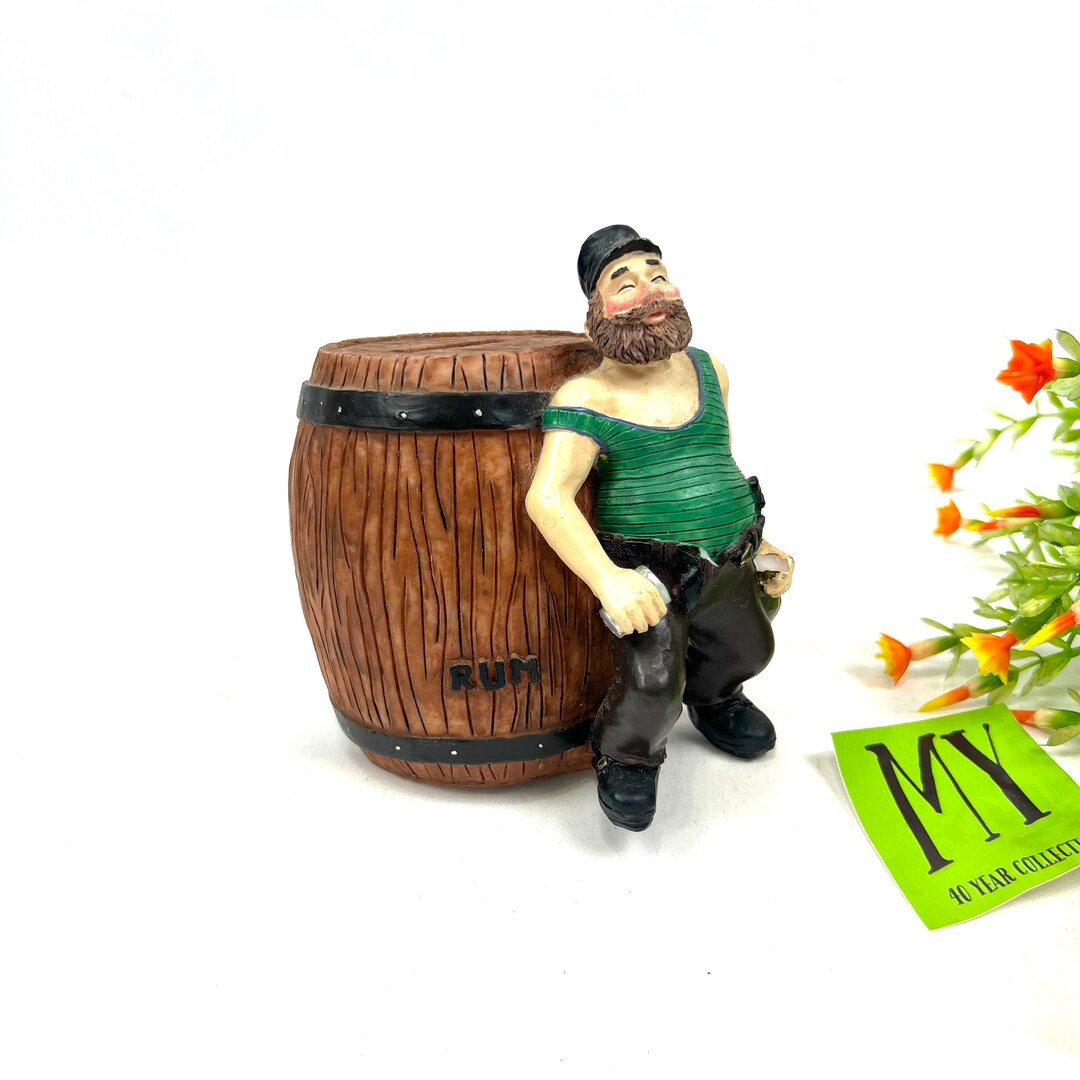 Fun Vintage Souvenir Rum Barrel and Drinking Sailor Coin Bank Souvenir ...