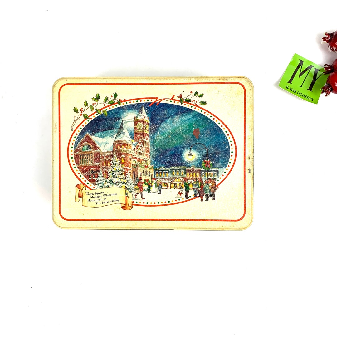Vintage Swiss Colony Tin Can: Helen Endres Christmas Design - Etsy