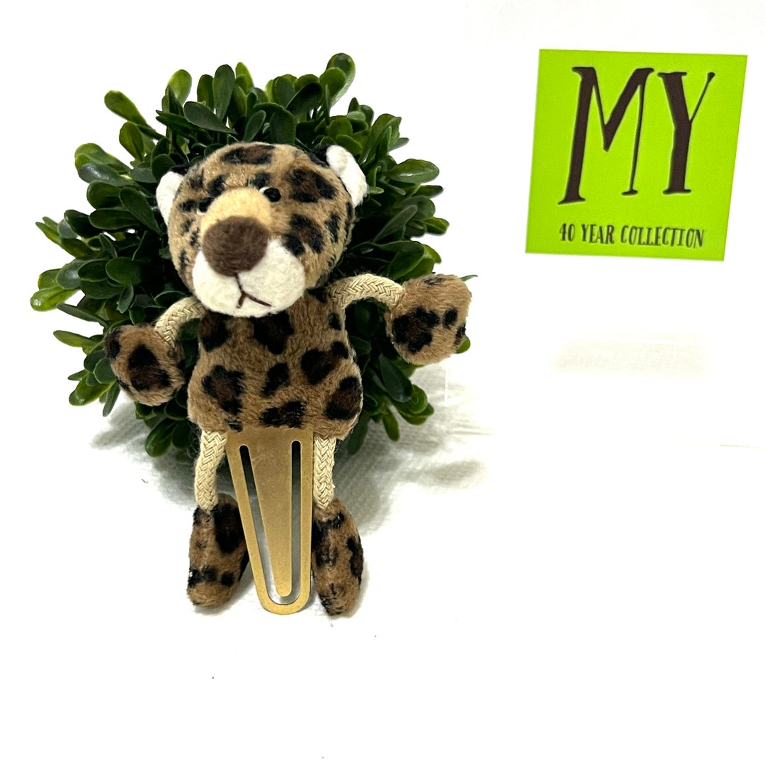 Vintage Bookmark - Plush Toy Bookmark - Plush Jaguar Bookmark - Soft ...