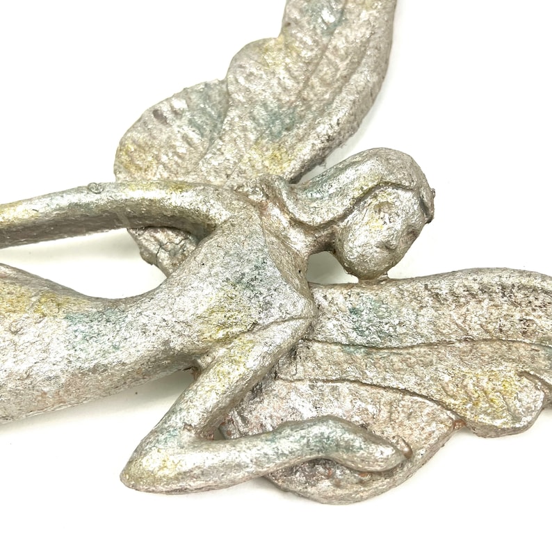 Vintage Angel Wall Hanging Sculpture Silver Floating Angel - Etsy
