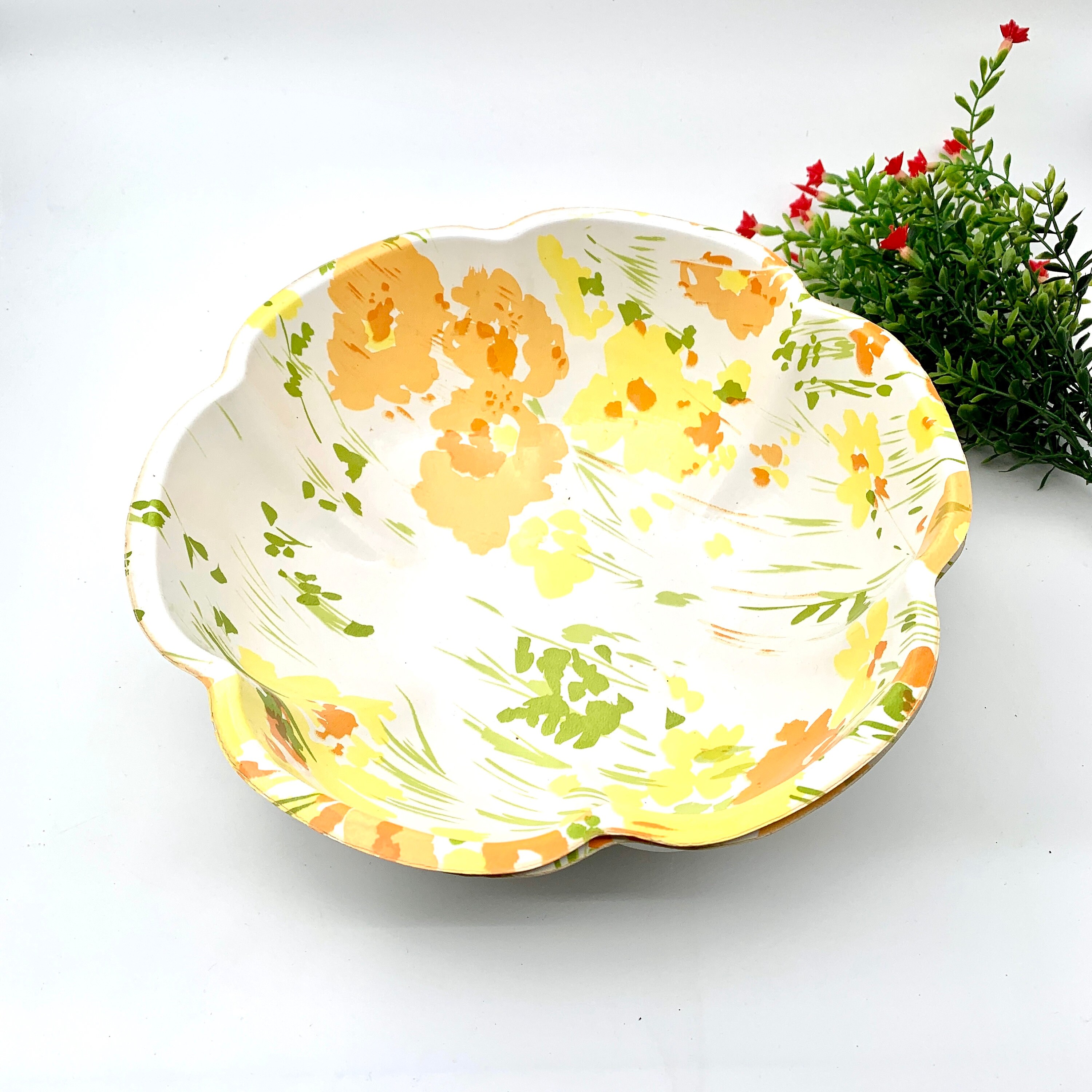 Vintage Pair of Colorful Plastic Ornate Shape Bowls Scallop - Etsy