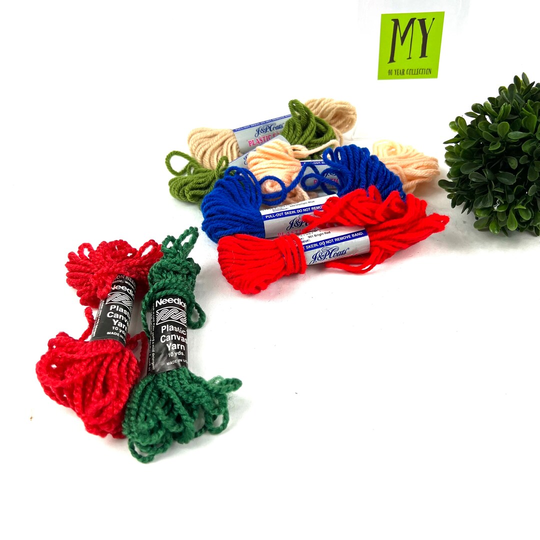Vintage Lot of Plastic Canvas Yarn - Needlepoint Yarn - J&P Coats ...