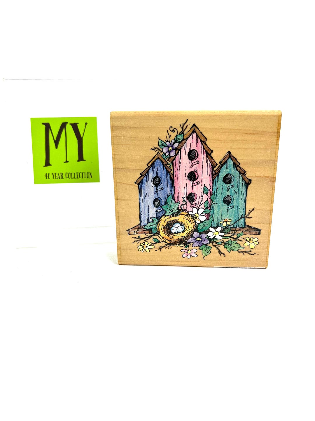 Vintage Stamps - Stampendous Three Birdhouse Home Nest" - Crafting Card ...