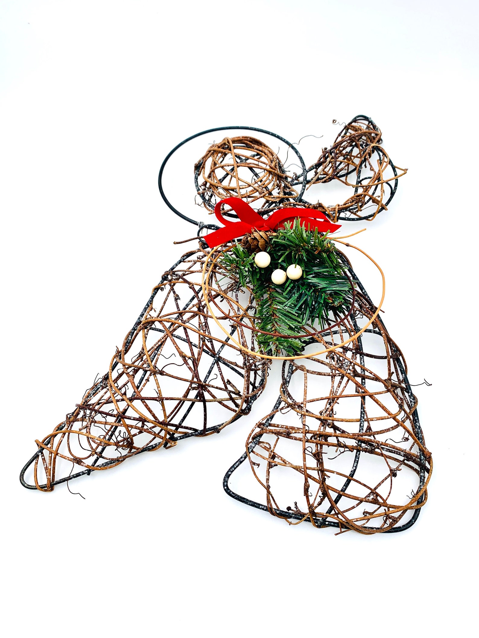 Vintage Christmas Flying Angel Wreath Door Decor Metal and - Etsy