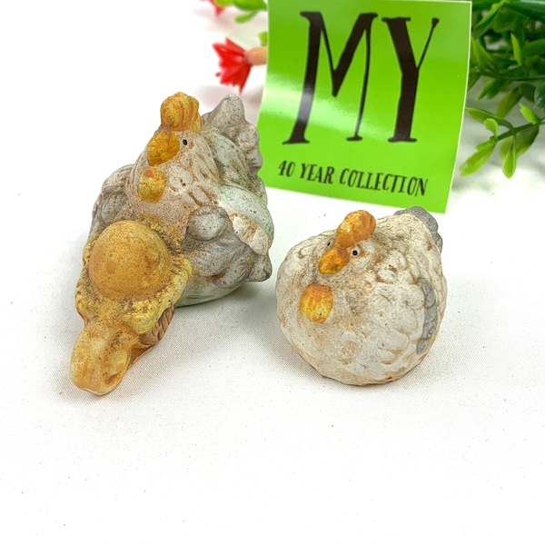 Miniature Ceramic Chicken Figurines - Etsy