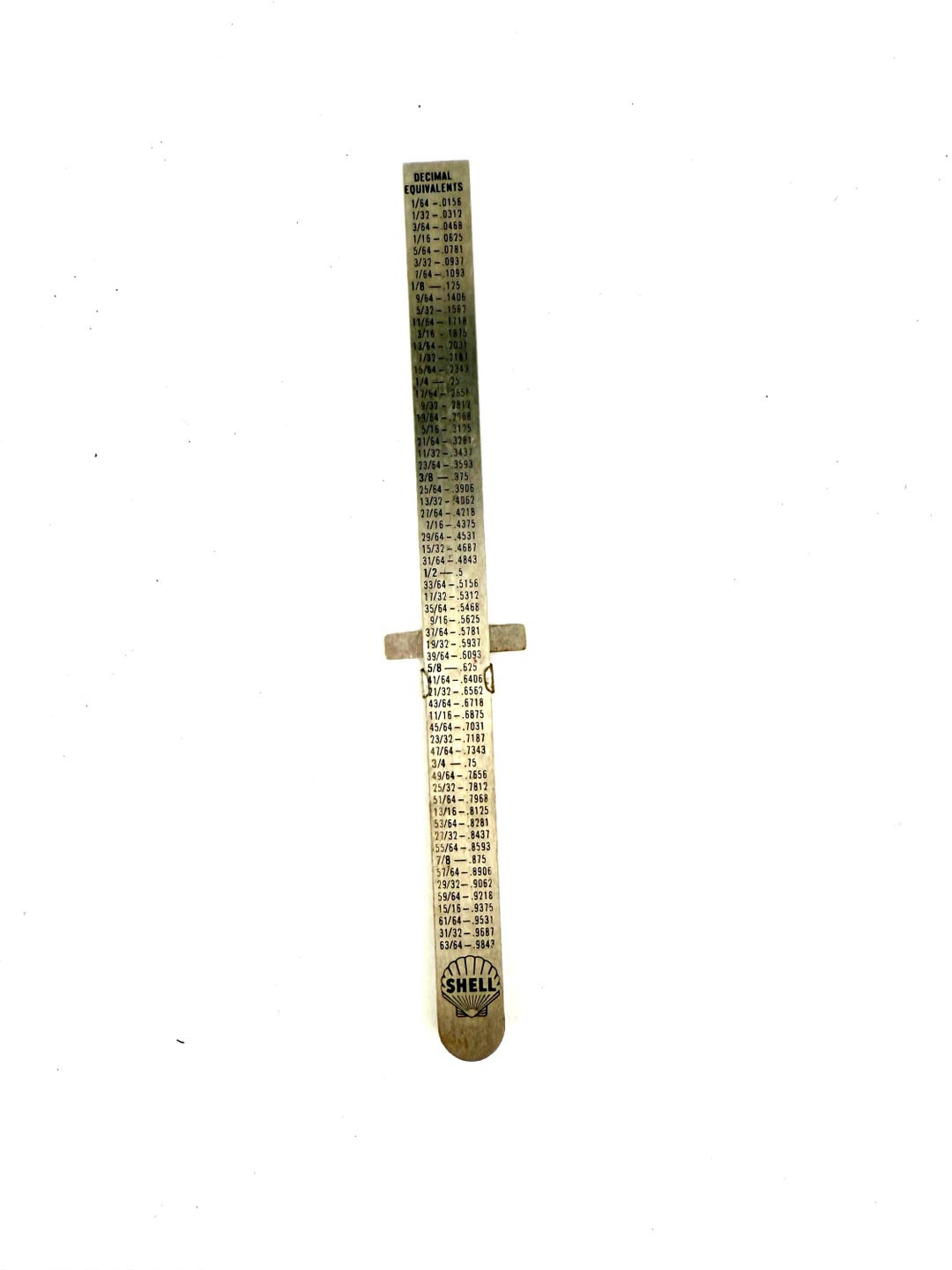 Vintage Shell Oil Metal Decimal Equivalent Ruler – Promotional Tool ...