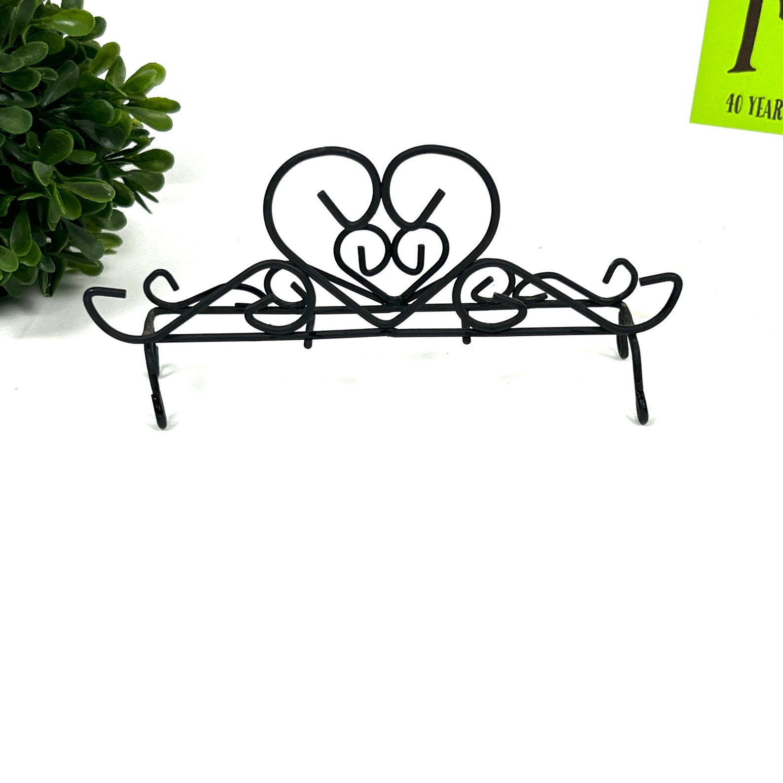 Vintage Metal Black Wrought Iron Heart and Scroll Business - Etsy