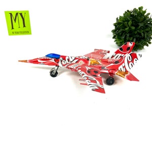 Vintage Coca Cola Tin Fighter Jet Airplane Collectible Artisan Recycled ...