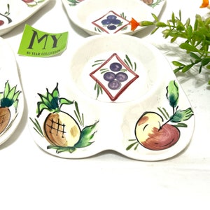 Vintage Ceramic 3 Part Divided Dishes, Ashtray, Fruit, Spades, Clubs ...