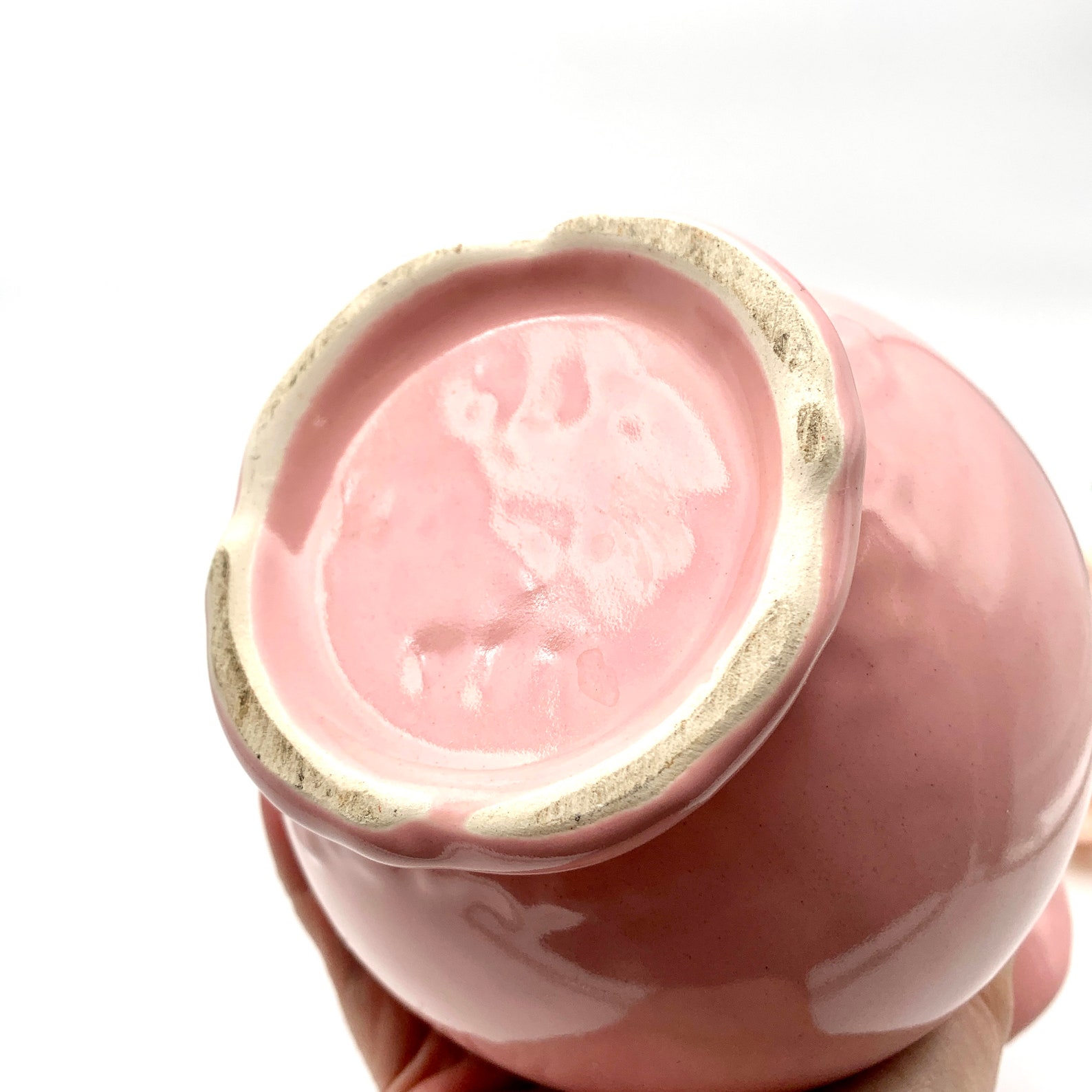 Beautiful Vintage Studio Pottery Baby Pink Pitcher Ornate - Etsy