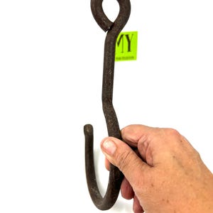 Vintage Metal Hook - Large Hook With Loop - Man Hole Cover Hook ...