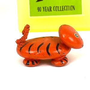 Vintage Handmade Tiger Figurine - Pebbles Tiger - Small Tiger Big Eyes ...