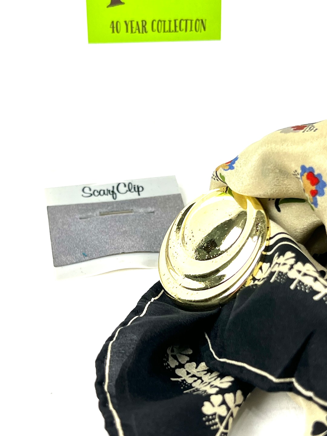 Vintage Scarf Clip - Gold Tone Round Layered - Scarf Accessory - Simple ...