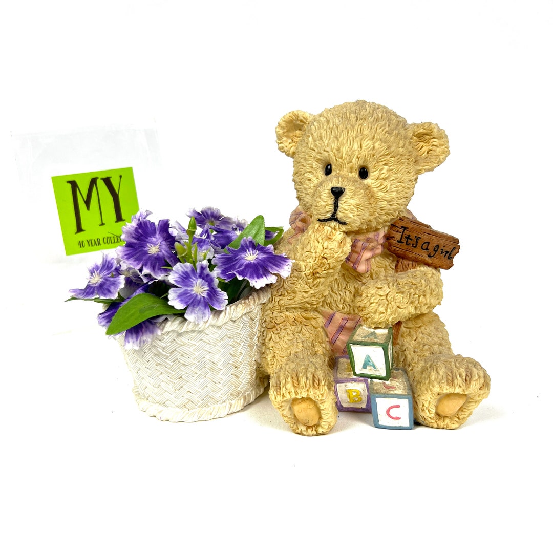 Vintage "it's A Girl" Planter - Ceramic Teddy Bear Pot - Girl Newborn ...