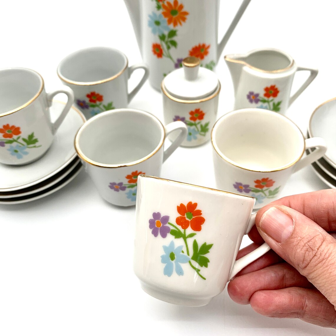Vintage Demitasse Tea Cup Set for Six Chai Tea Set - Etsy