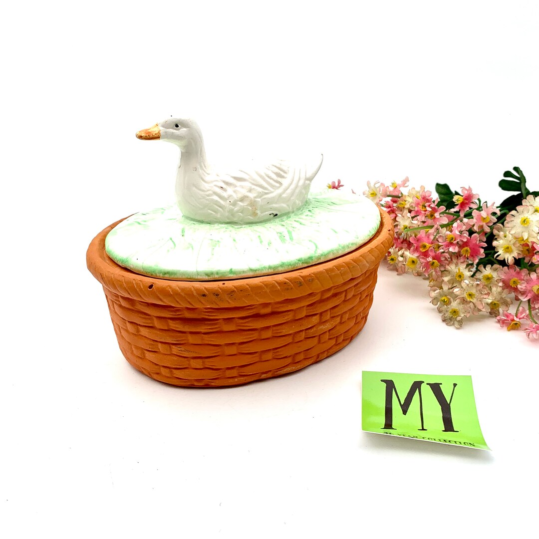 Vintage Oval Casserole With Nesting Duck Goose Lid Serving Dish Duck on ...