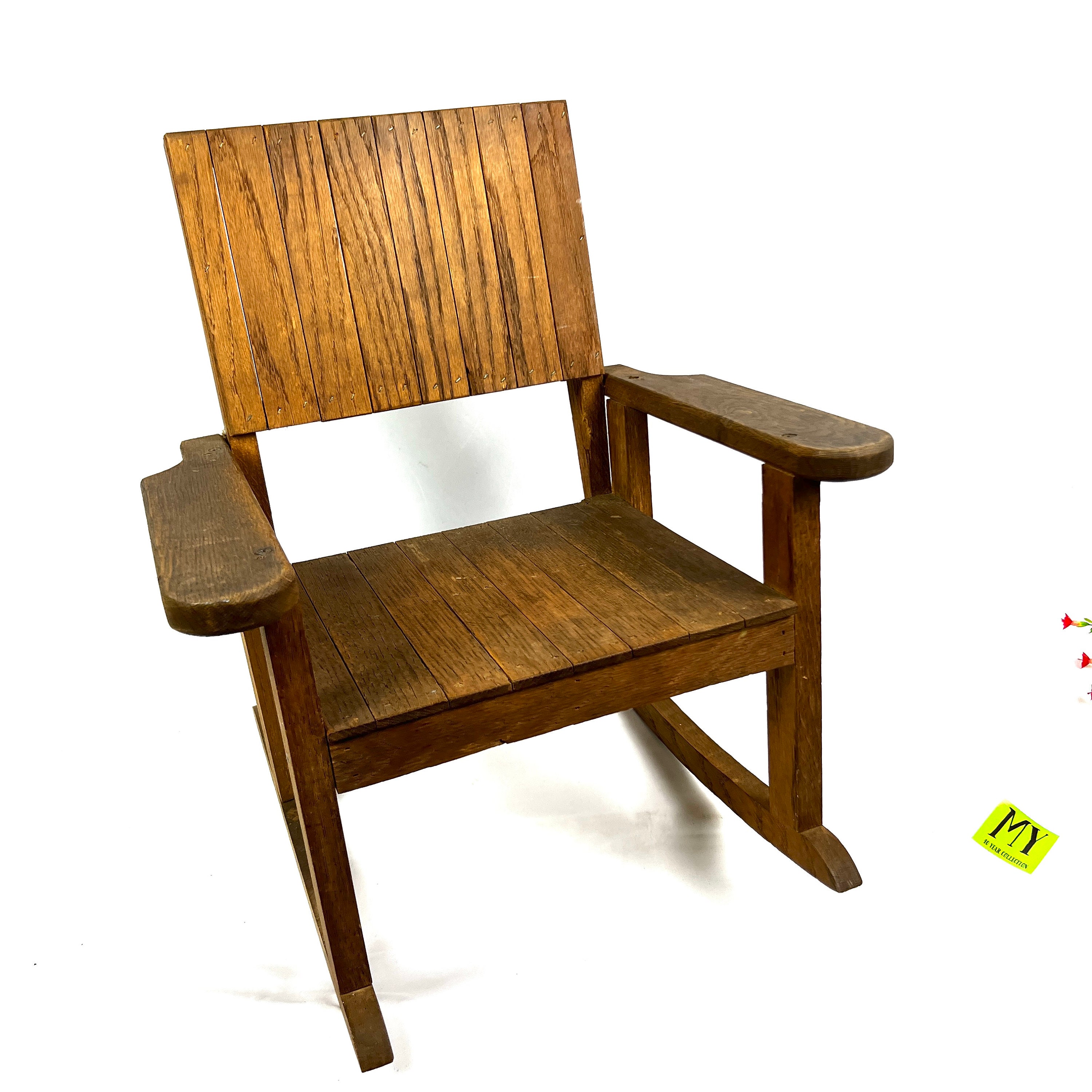 Vintage Oak Childs Rocking Chair Wooden Kids Rocker Indoor - Etsy