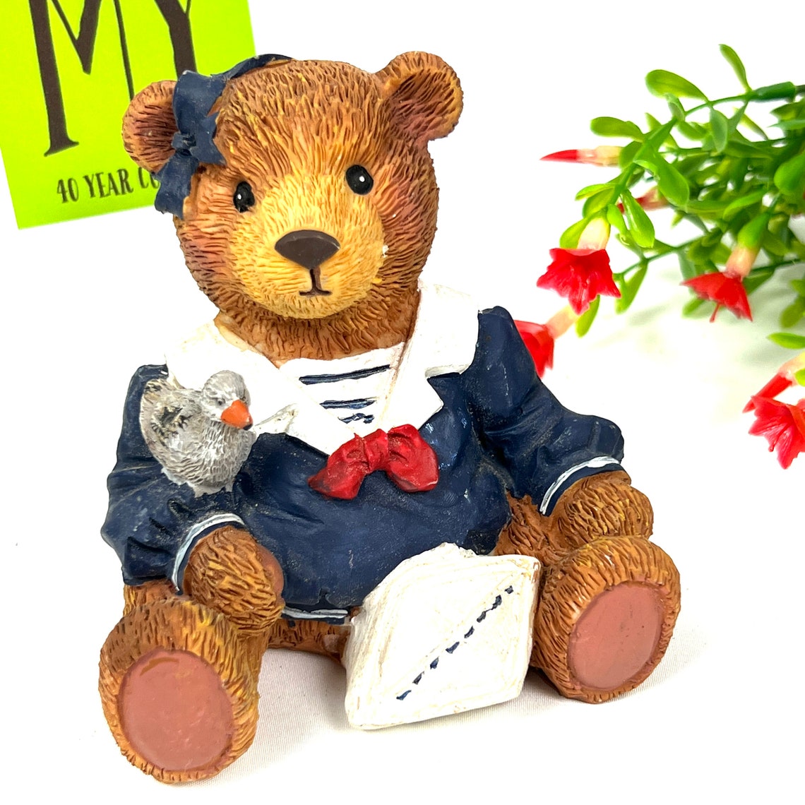 Vintage Teddy Bear Figurine Ceramic Teddy Bear Sailor - Etsy