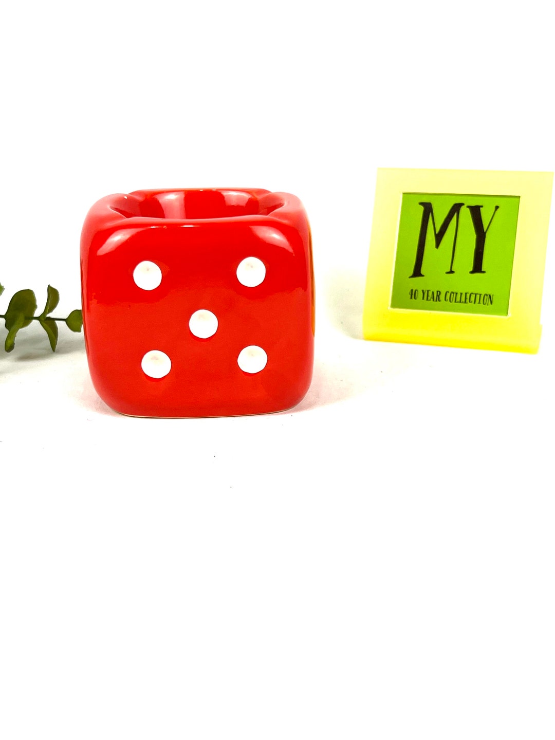 Vintage Ceramic Ashtray - Red Dice Cube Ashtray - Art Deco Ashtray ...
