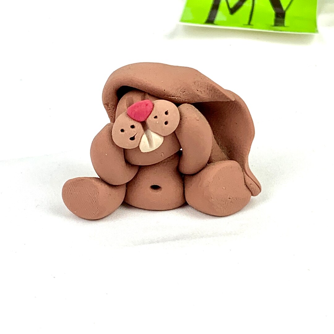 Vintage Gloria Dixon Clay Bunny Figurine: Long Ear Rabbit Decor - Etsy