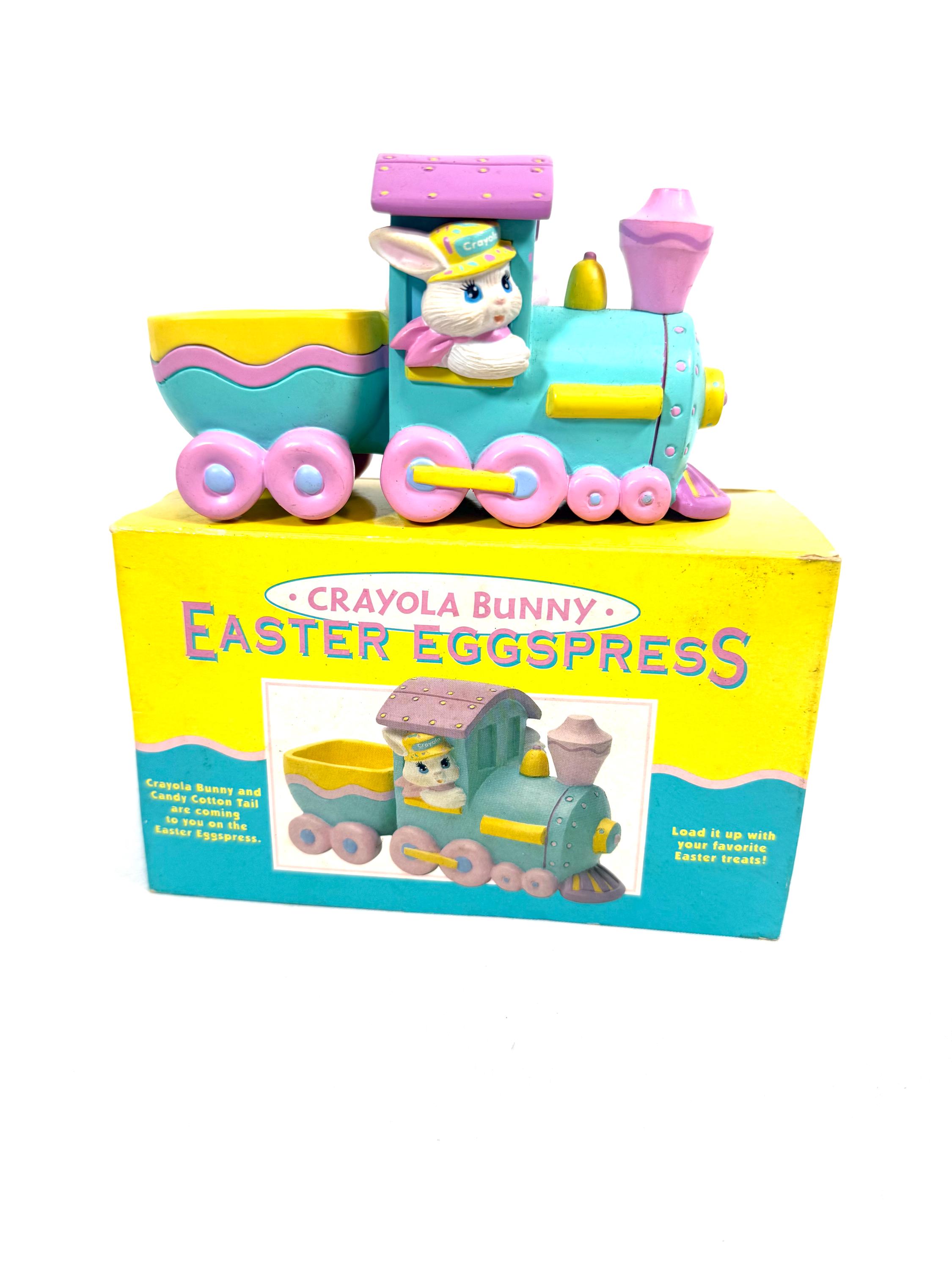 Crayola Bunny Easter Eggspress Train Candy Holder Trinket Box 1993 ...