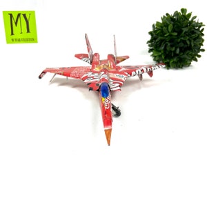 Vintage Coca Cola Tin Fighter Jet Airplane Collectible Artisan Recycled ...