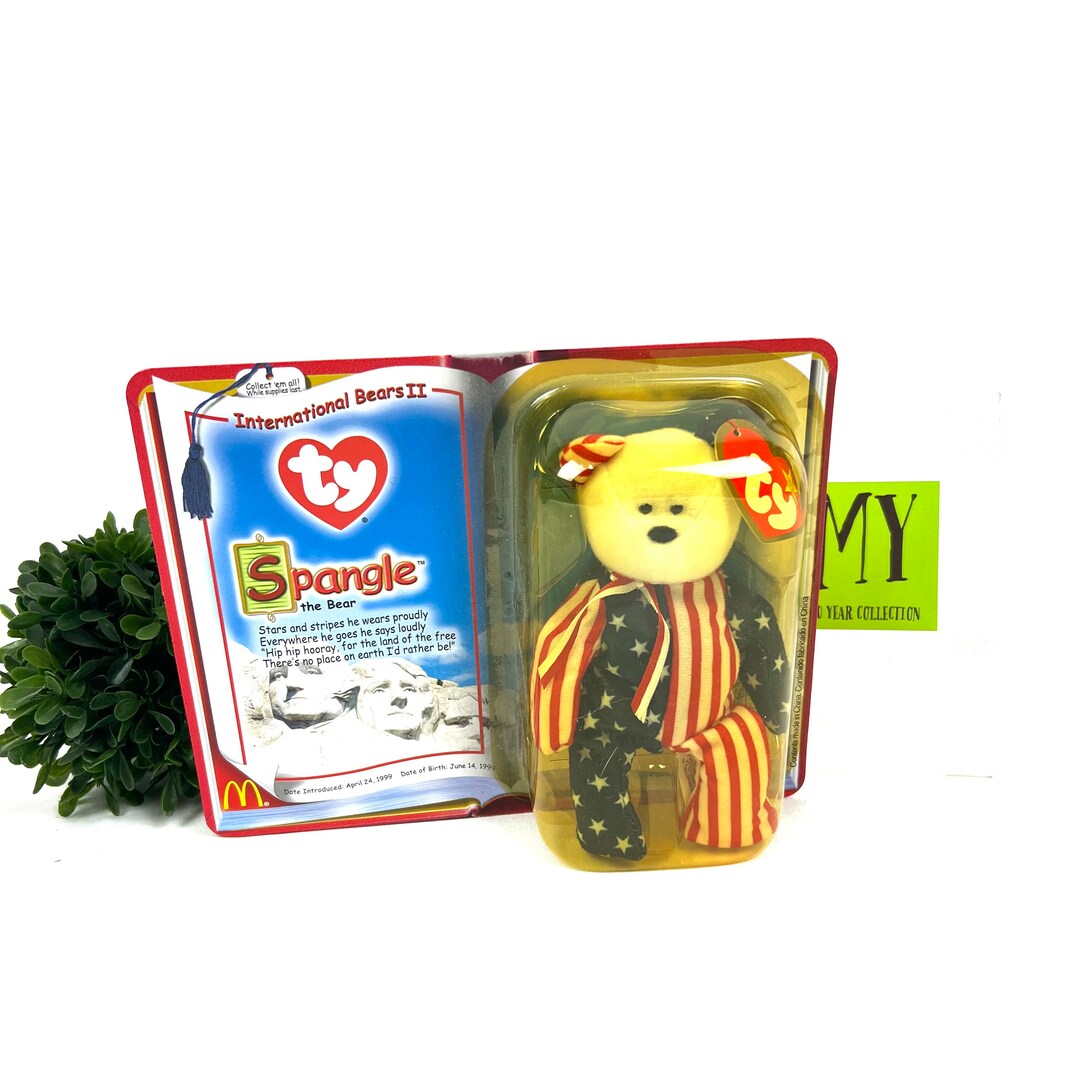 Vintage TY Beanie Baby - Spangle the Bear - Mcdonalds Toy - New in Box ...