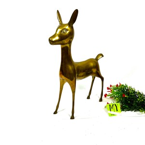 Beautiful Vintage Brass Doe Sculpture Brass Fawn Deer ...