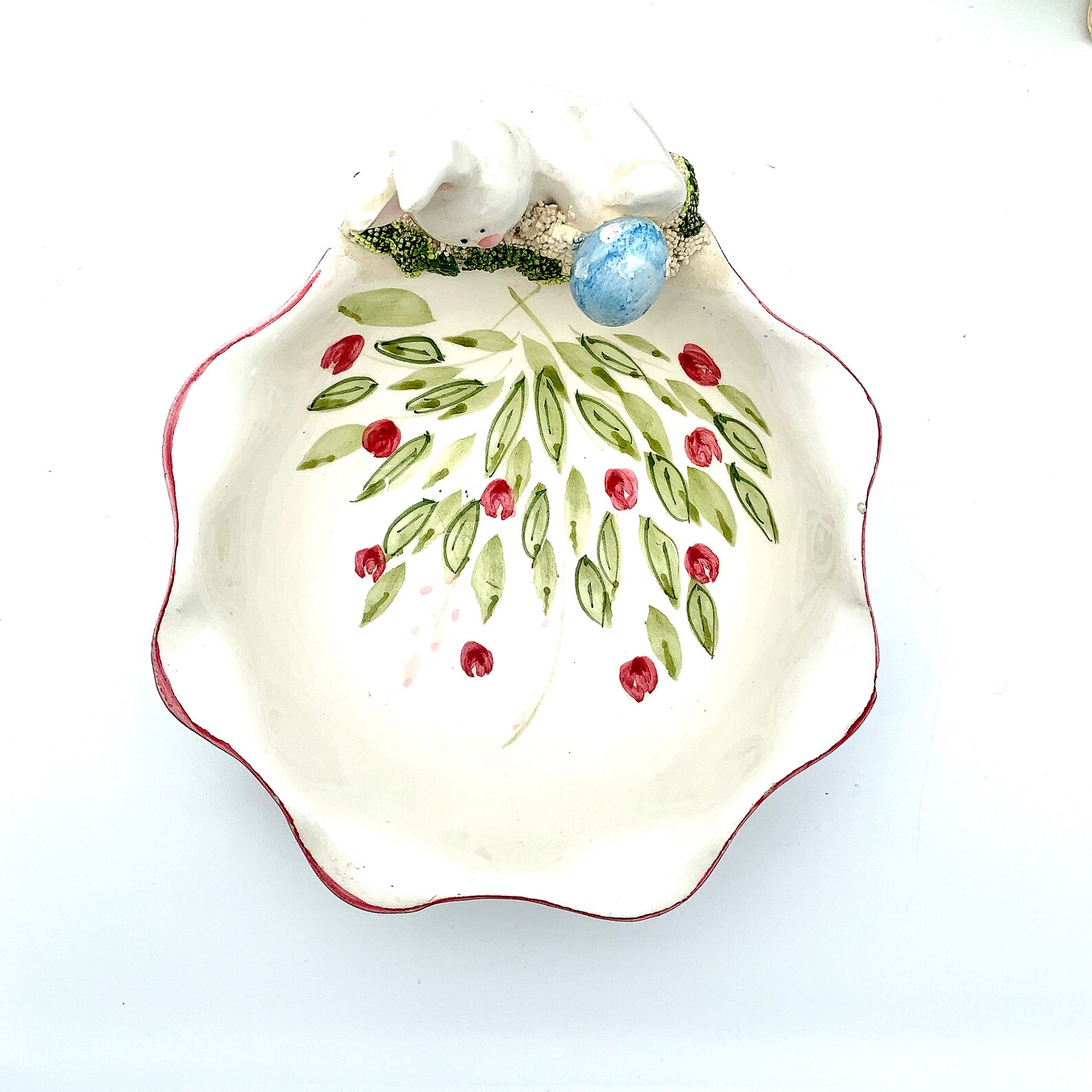 Vintage Nantucket Pottery Handpainted Bunny Rabbit Hanging on - Etsy