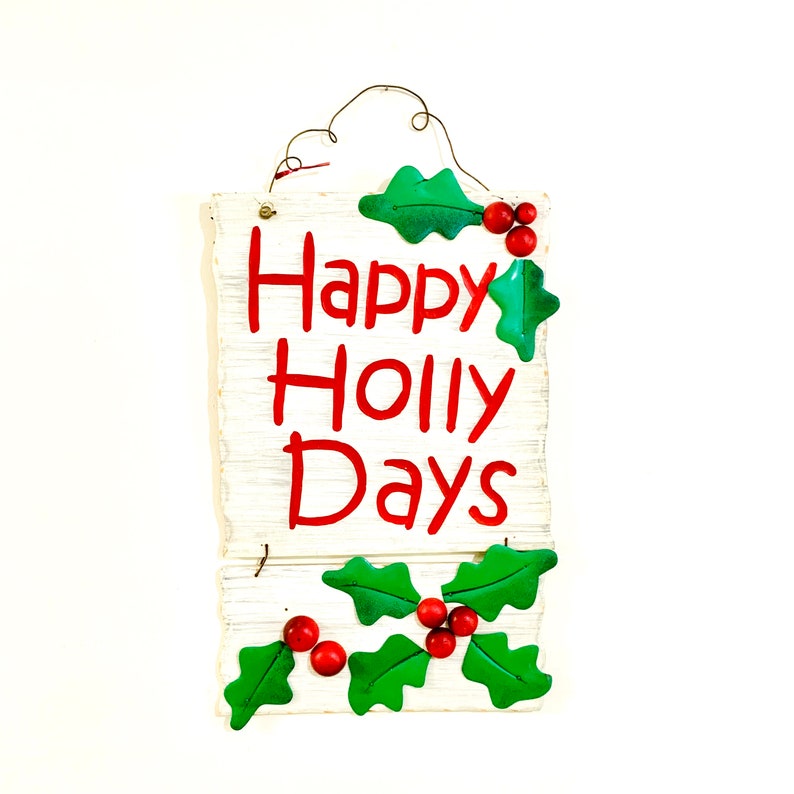Vintage Rustic Wooden Happy Holly Days Sign Christmas Door - Etsy