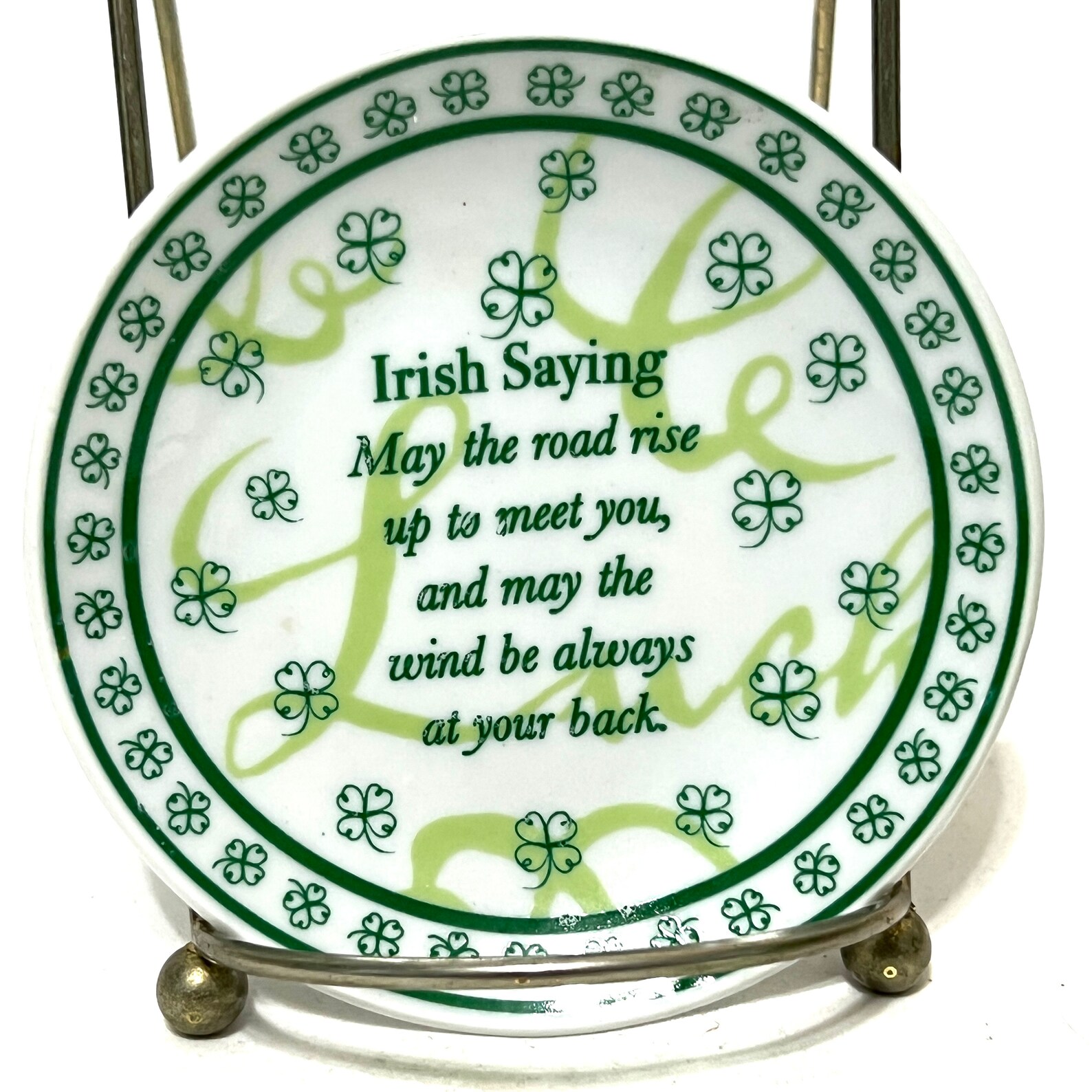 Vintage Miniature Irish Saying Wall Hanging Plate Wall Decor, Green and ...