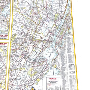 Vintage Foldout Road Map Shell Gasoline Road Map of New Jersey ...
