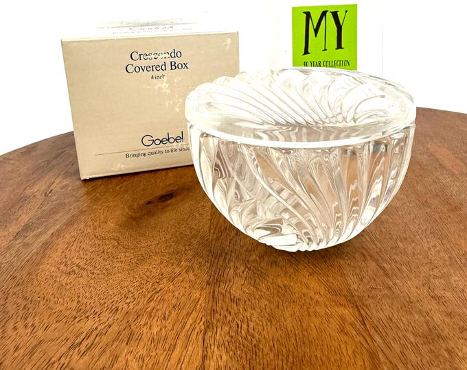 Goebel Crescendo Crystal Covered Box 4 Inch Round Trinket Dish Vintage ...