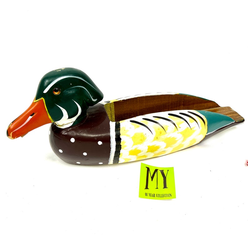 Vintage Wooden Handpainted Duck Decoy Rustic Mallard Duck - Etsy