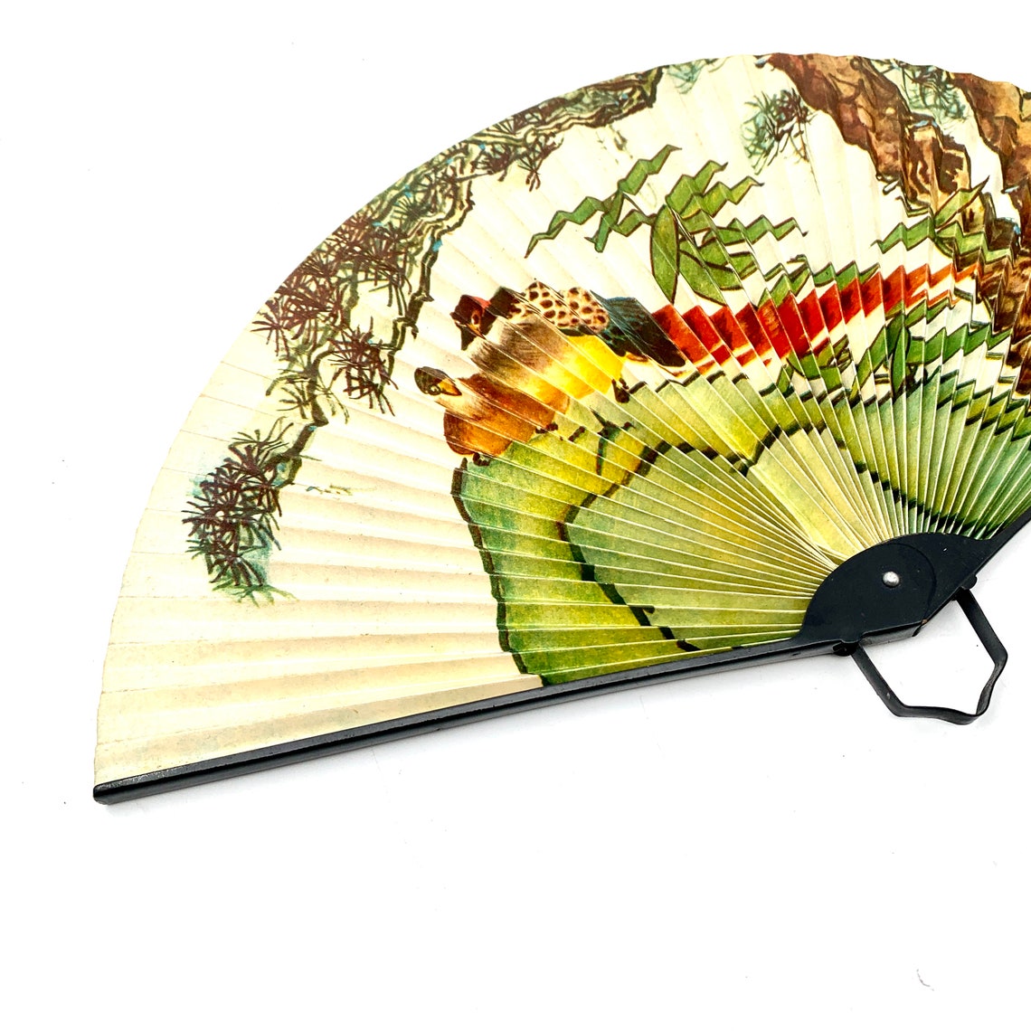Vintage Chinese Paper and Metal Frame Fan Travel Easy Folding - Etsy