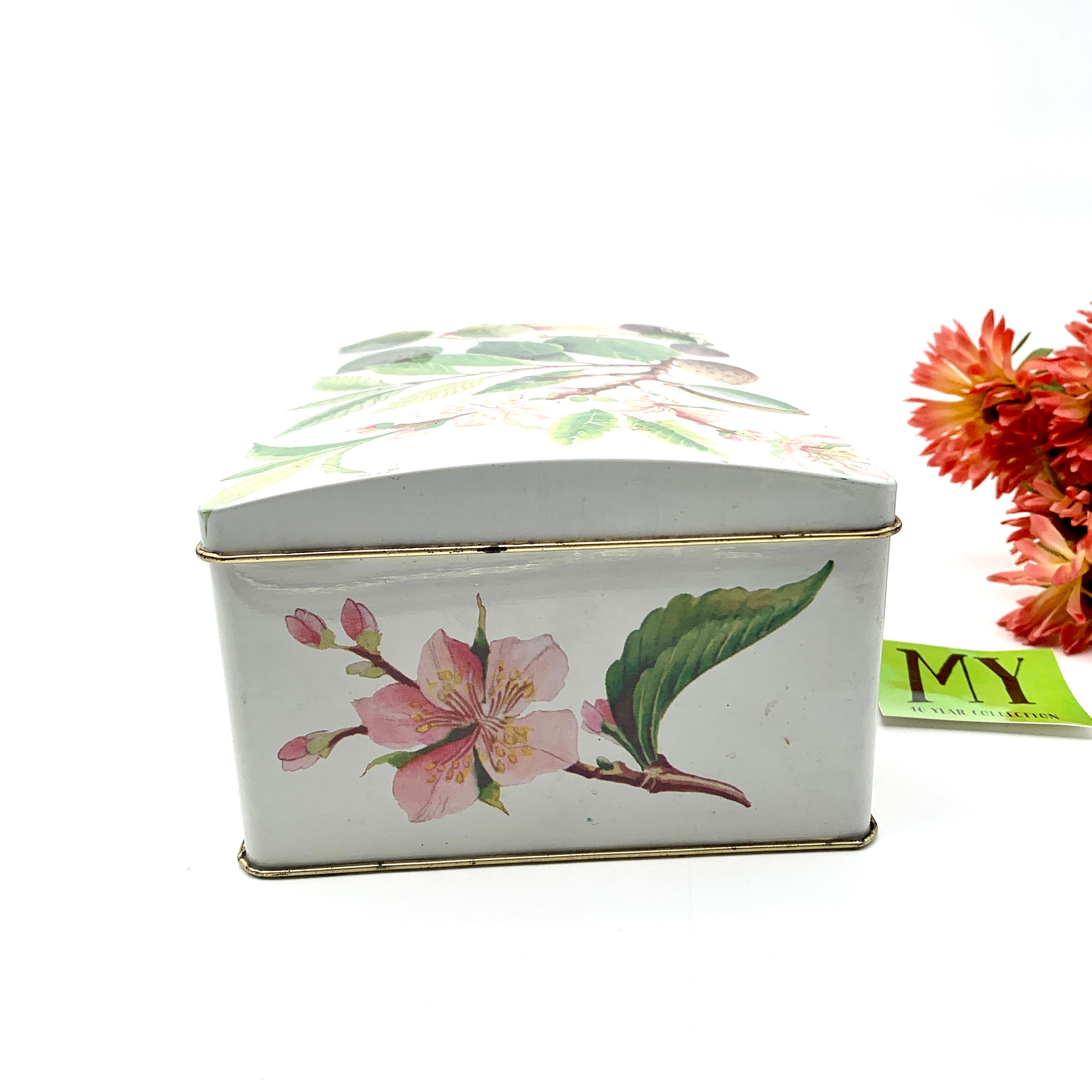 Vintage Louise Carling Tin Container: Floral Chestnut Design, Made in ...