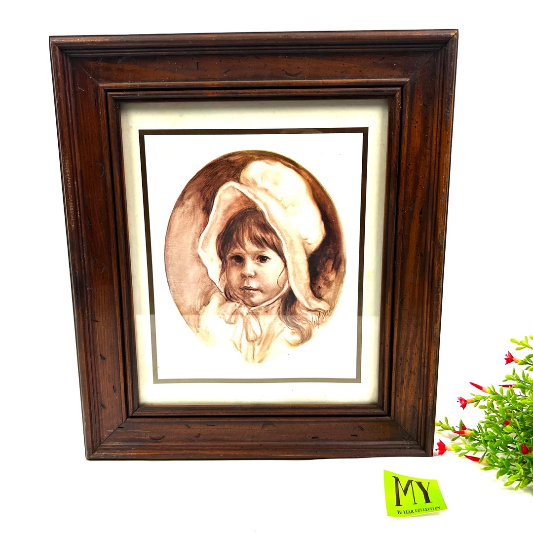 Vintage Solid Wood Framed Vel Miller Prairie Girl Print Wall Decor ...