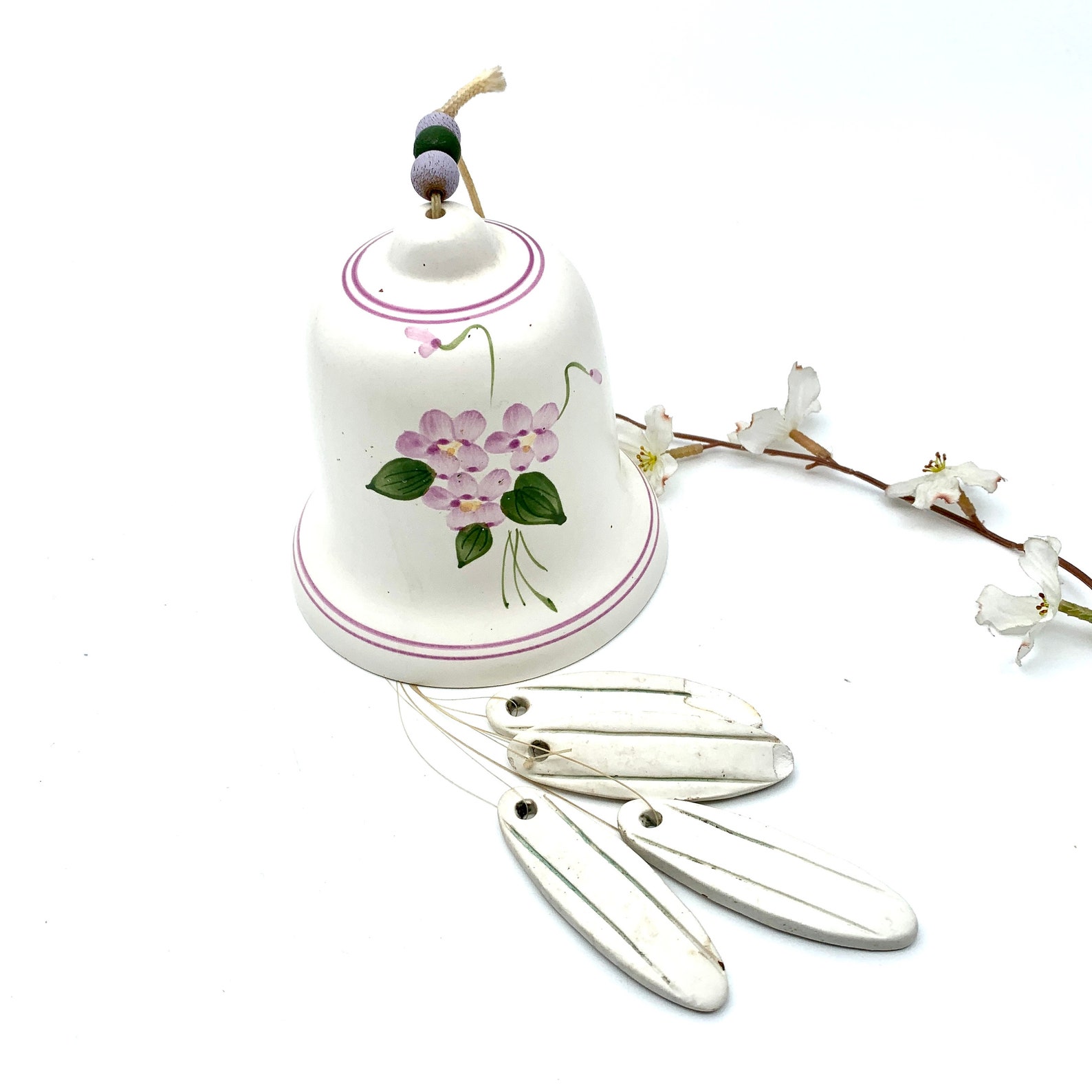 Vintage NCE Porcelain Wind Chimes Garden Bell Wind Chime 1988 Made in ...