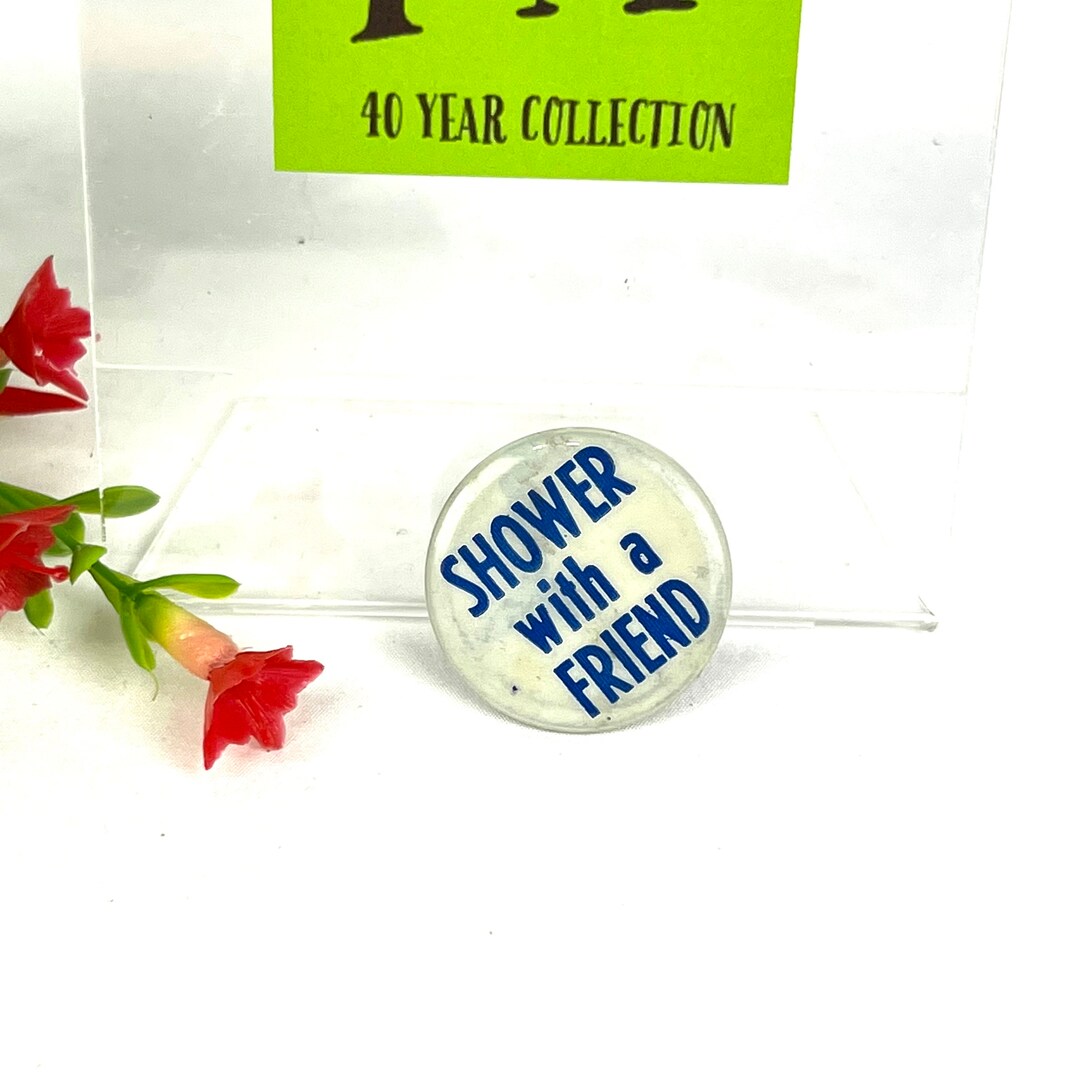 Vintage "shower With a Friend" Lapel Pin - Save Water Collectible - Etsy