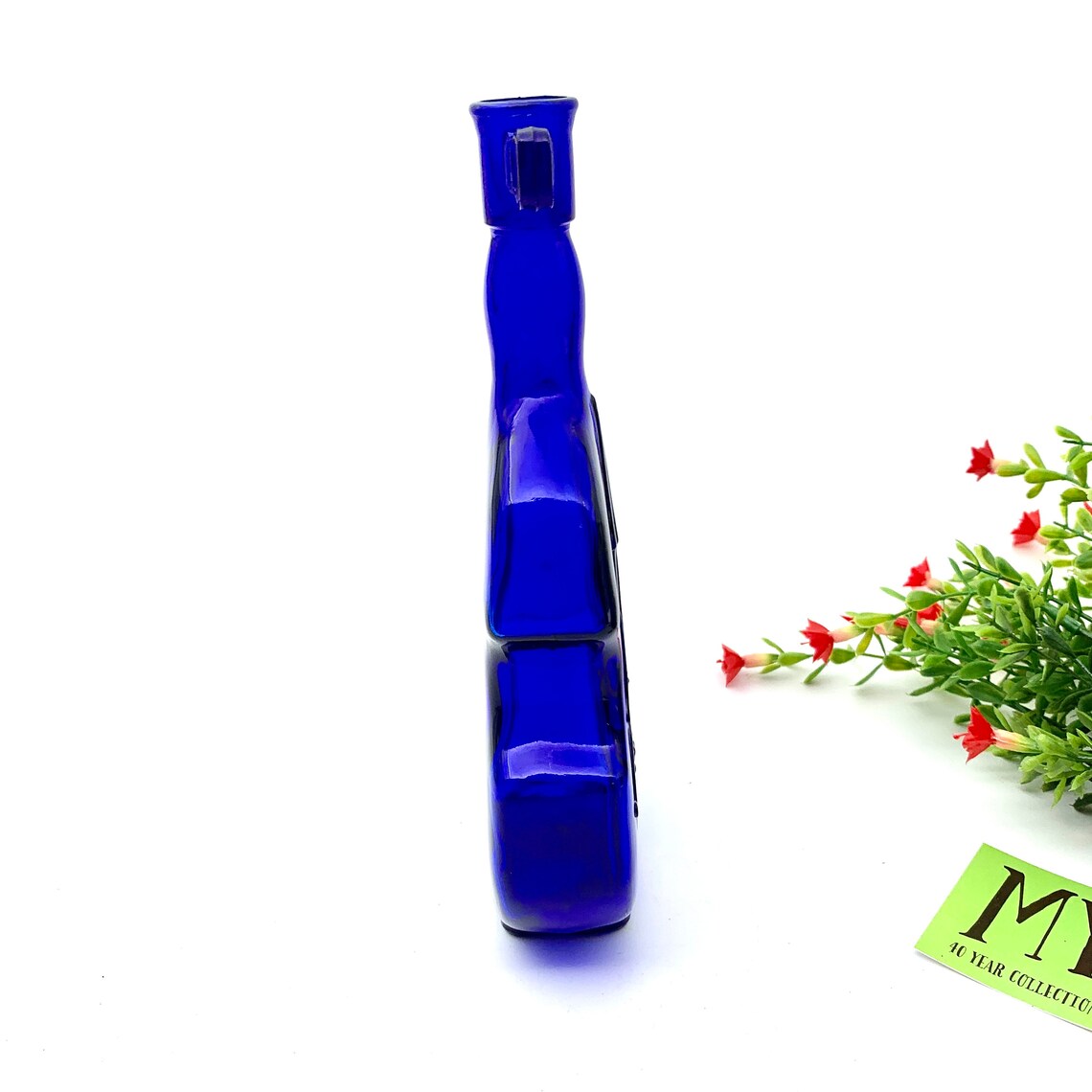 Vintage Cobalt Blue Glass Bottle Cello Shaped Bottle Violin - Etsy