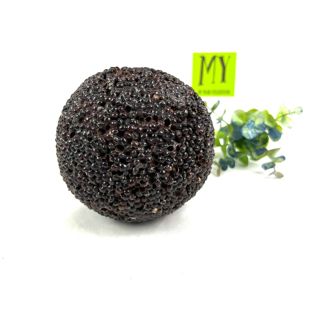 Vintage Handcrafted Dark Brown Ball - Textured Current Like Sphere ...