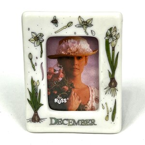 Vintage Russ Petite Fleurs Porcelain Picture Frame, December, Table Top ...